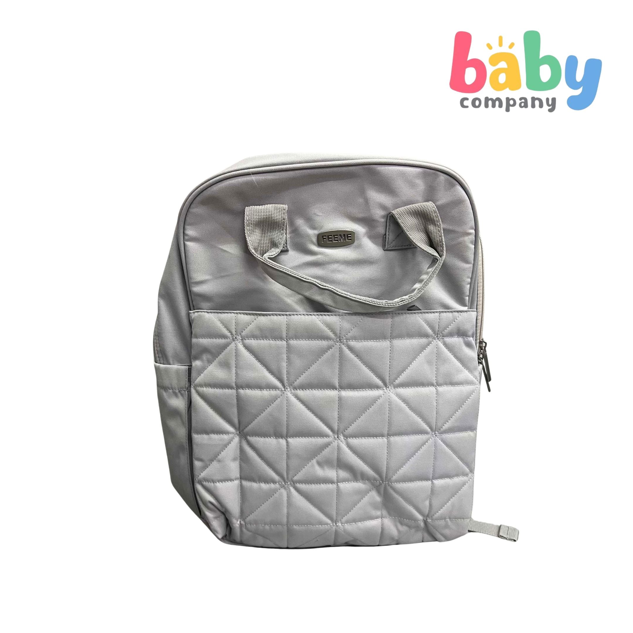 Feeme Baby Stylish Quilted Backpack - Light Gray