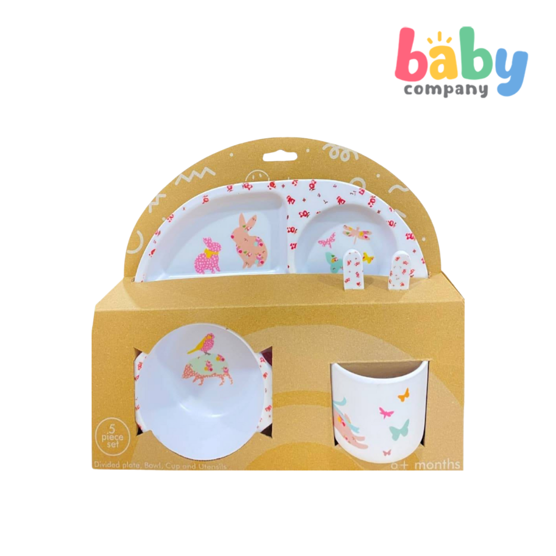 Peekaboo 5pc Melamine Tableware Feeding Set - Deer