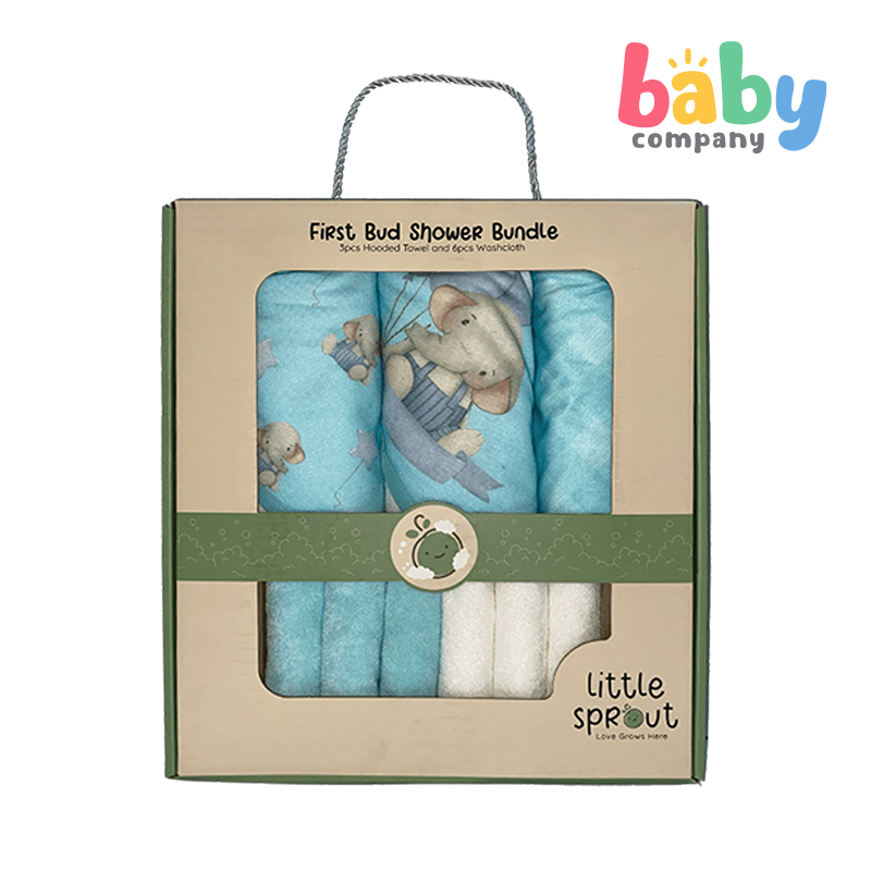 Little Sprout 9-Piece Bamboo Baby Bath Set - Blue – Baby Company