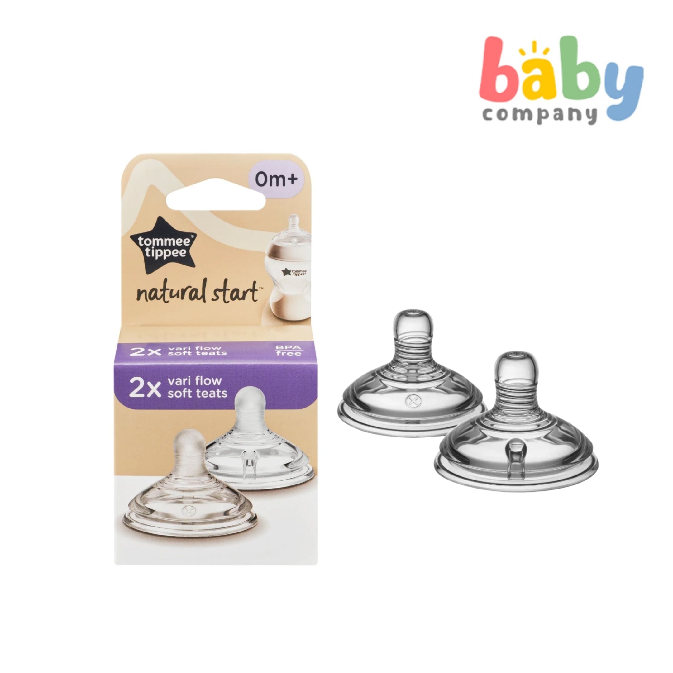 Tommee Tippee Natural Start Soft Teat Pack of 2 - Vari Flow – Baby Company