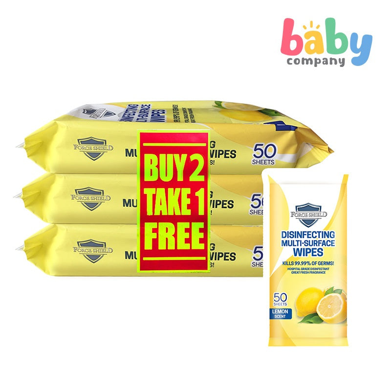 (Buy 2 Take 1) Force Shield Disinfecting Multi-Surface Wipes - 50 shee