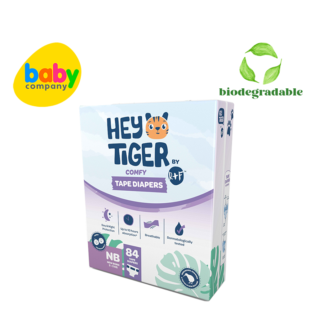 Hey Tiger Comfy Tape Diapers, Jumbo Pack - Newborn, 84 pads